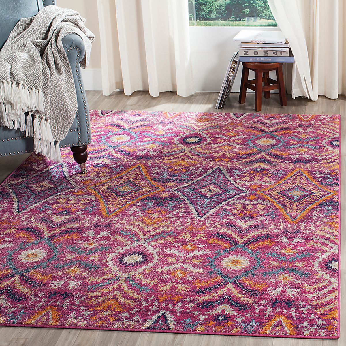 Bronson Trace Fuschia Red Rug | Rooms to Go