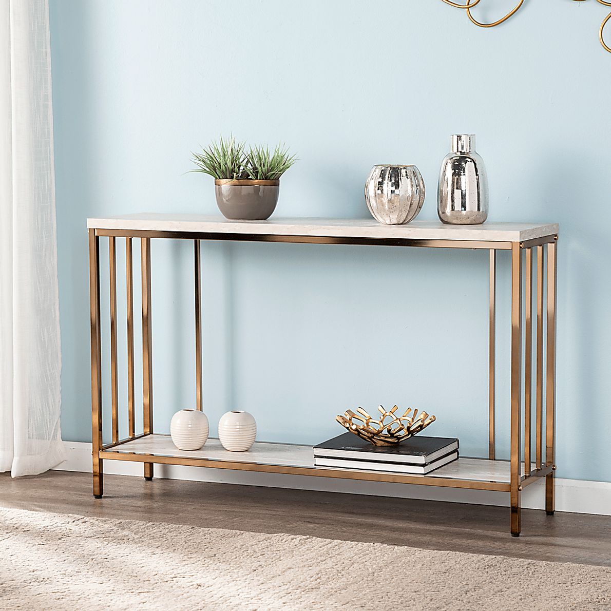 Bronton Gold Console Table - Rooms To Go