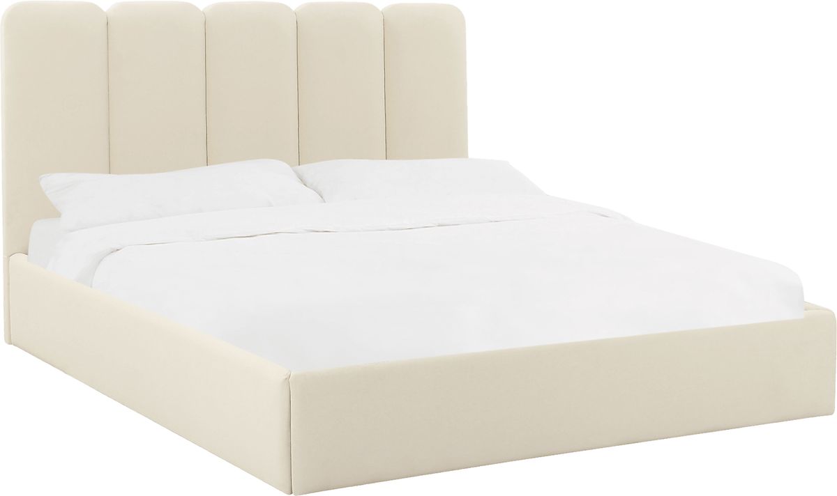 Bronzegate Cream Beige Polyester Fabric King Bed | Rooms to Go