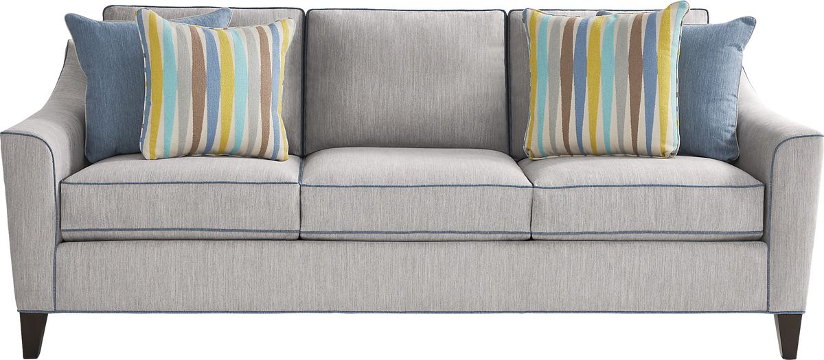 Cindy Crawford Brookhaven 7 Pc Gray Chenille Fabric Premium Sleeper ...