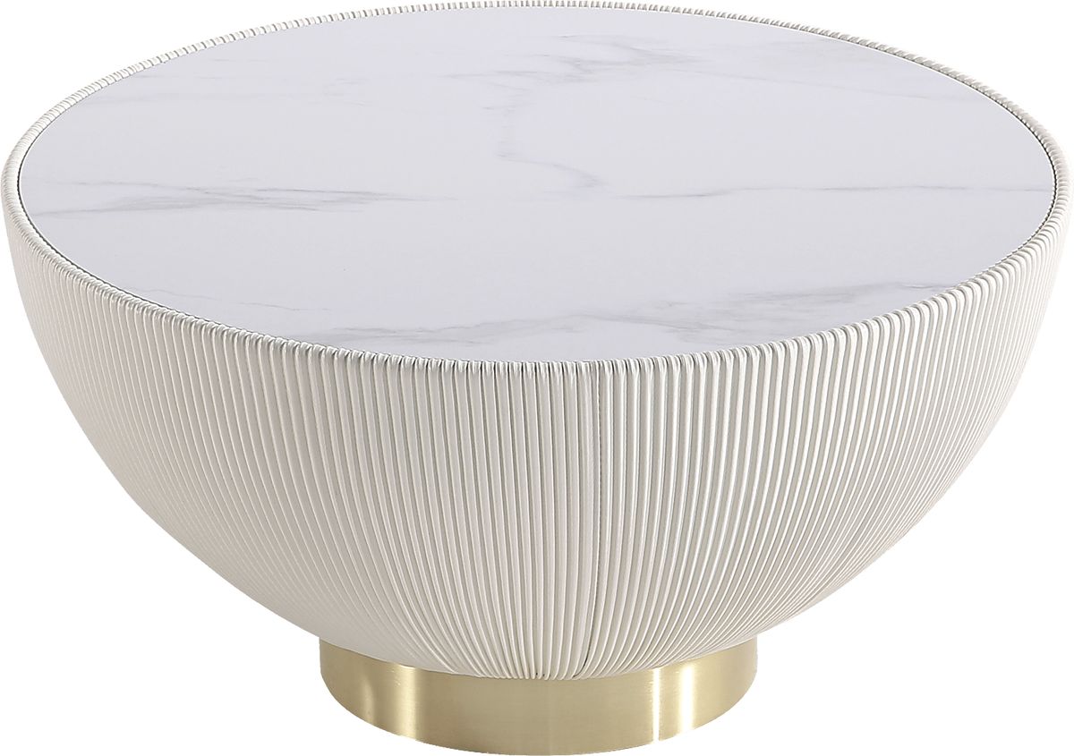 Broomcage II Cream Beige Leatherette Cocktail Table | Rooms to Go
