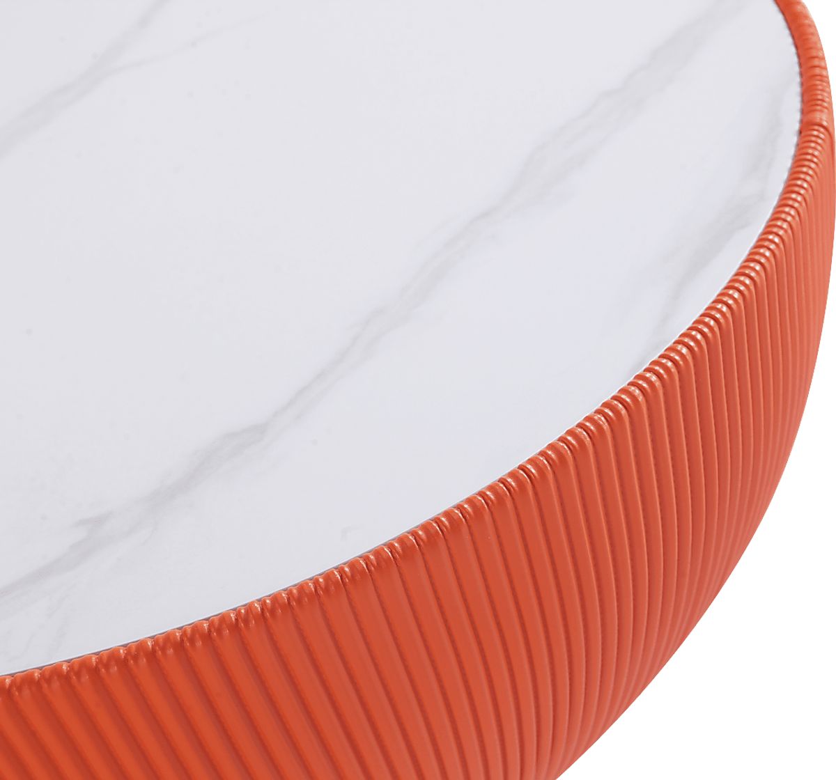 Broomcage II Orange Orange,Red Leatherette Cocktail Table | Rooms to Go