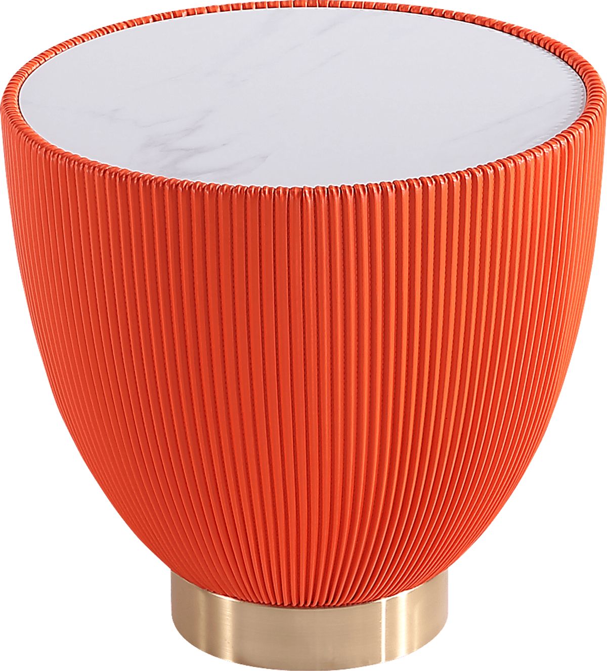 Broomcage III Orange Colors Orange,Red Leatherette End Table | Rooms to Go