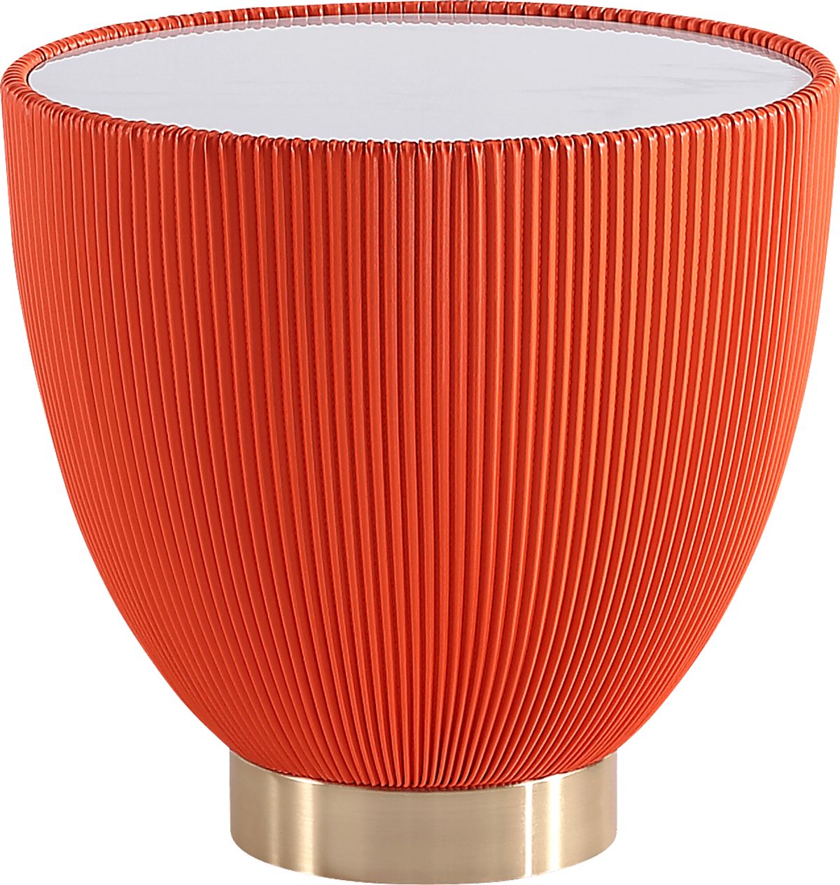 Broomcage III Orange Colors Orange,Red Leatherette End Table | Rooms to Go