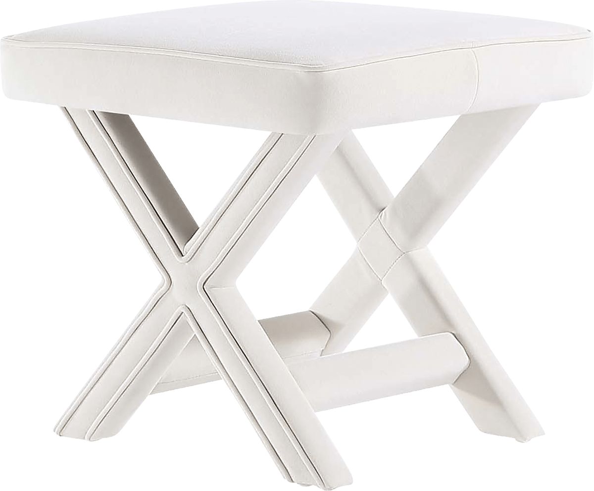 Brougham I Cream Beige Velvet Plush Bench | Rooms to Go