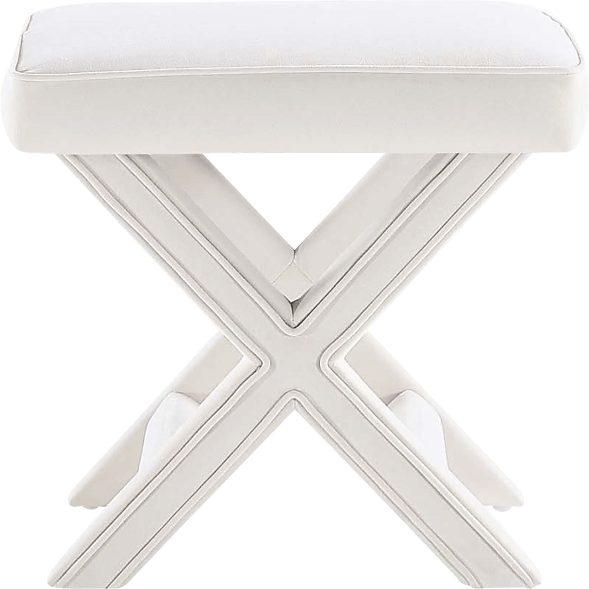 Brougham I Cream Beige Velvet Plush Bench | Rooms to Go