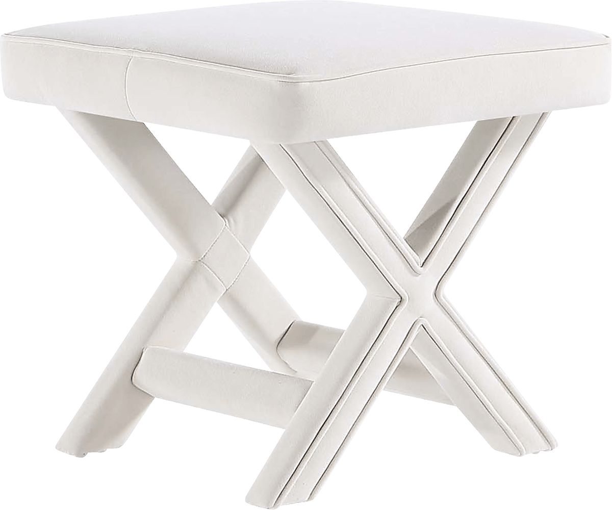 Brougham I Cream Beige Velvet Plush Bench | Rooms to Go