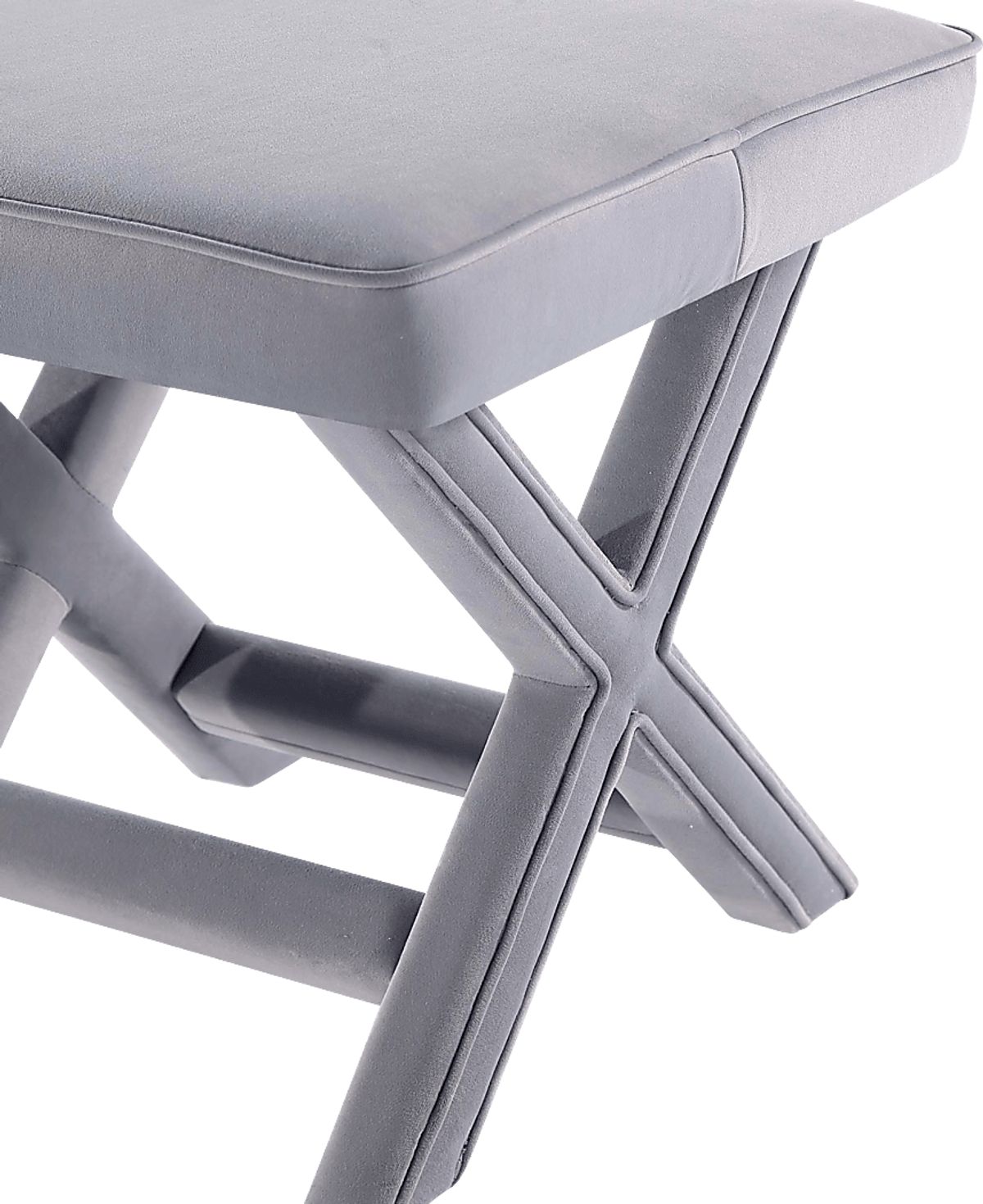 Brougham I Gray Velvet Plush Bench | Rooms to Go