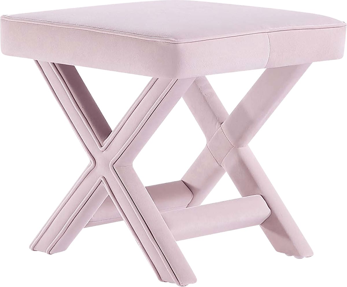 Brougham I Pink Velvet Plush Bench | Rooms to Go