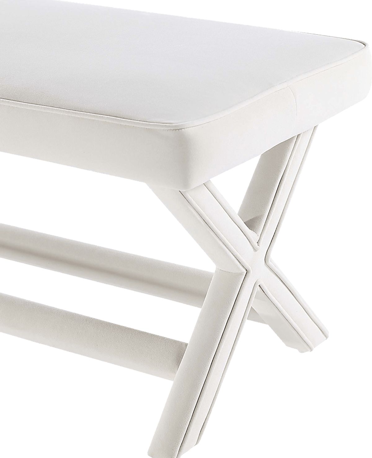 Brougham II Cream Beige Velvet Plush Bench | Rooms to Go