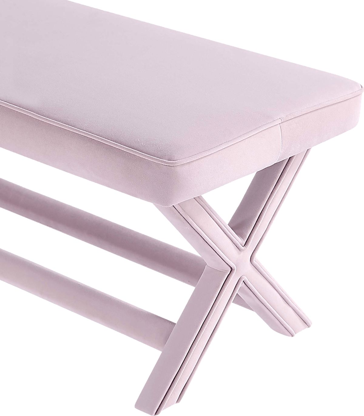 Brougham II Pink Velvet Plush Bench | Rooms to Go