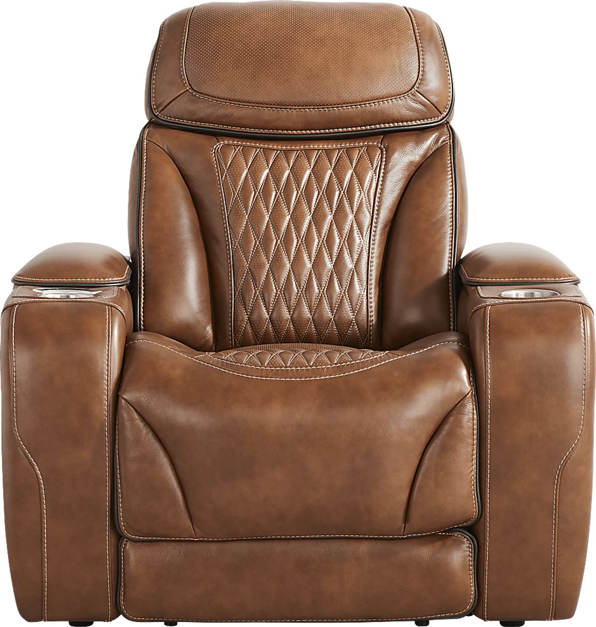 Sound Tech Shaq Recliner To Go Brown Leather Triple Power | Rooms to Go