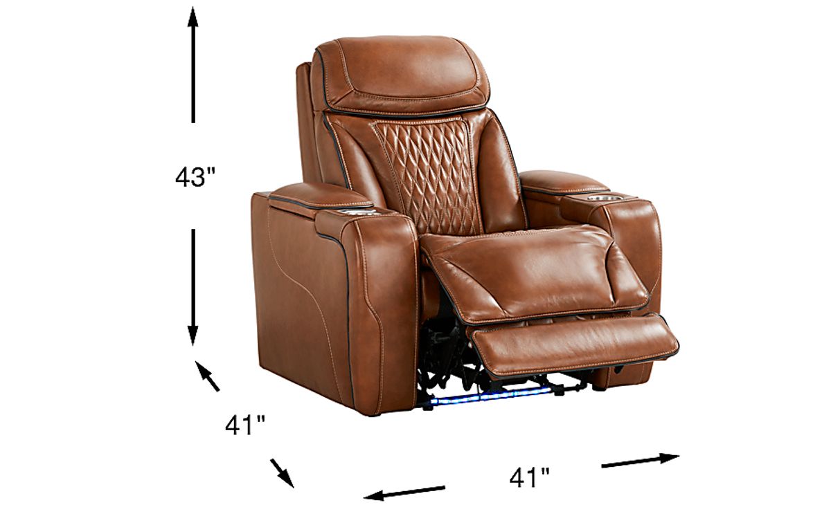 Sound Tech Shaq Recliner To Go Brown Leather Triple Power | Rooms to Go