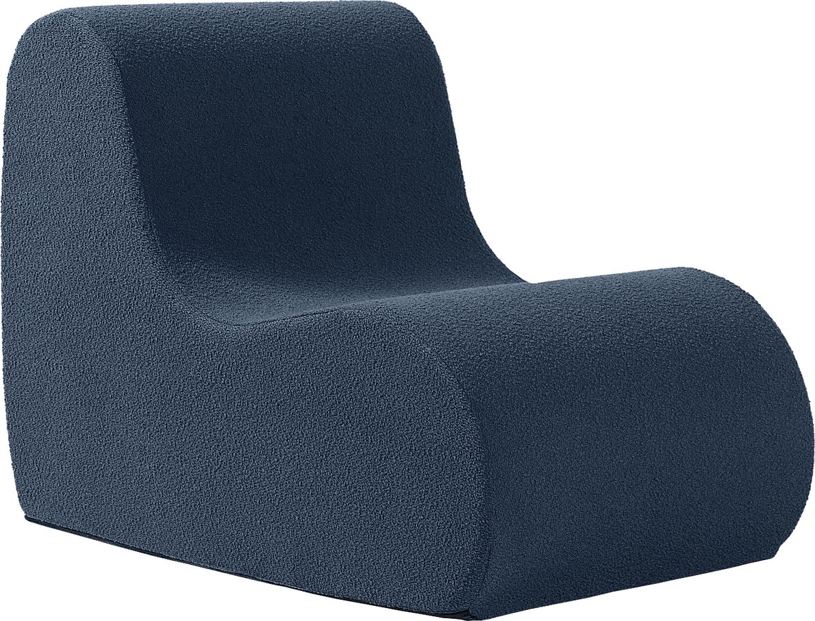 Brumley Navy Blue Boucle Accent Chair - Rooms To Go