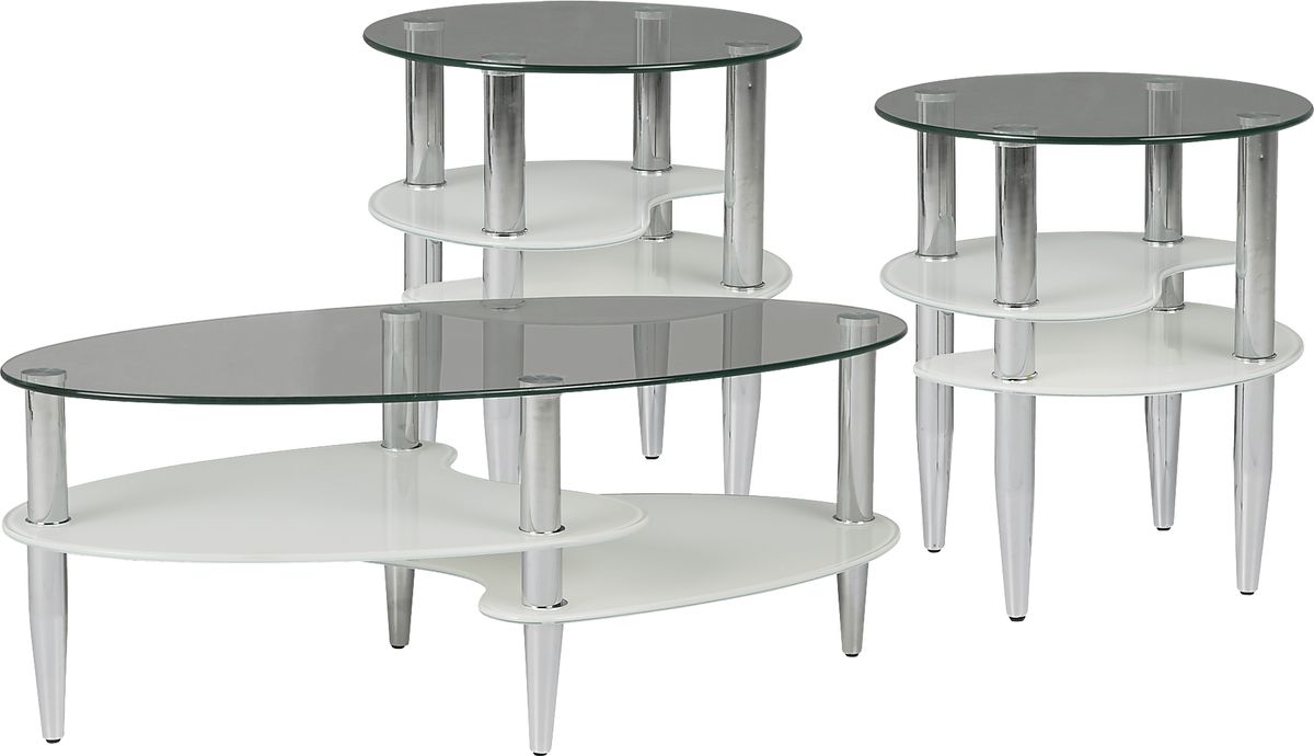 Brunson Silver Gray 3 Pc Table Set | Rooms to Go