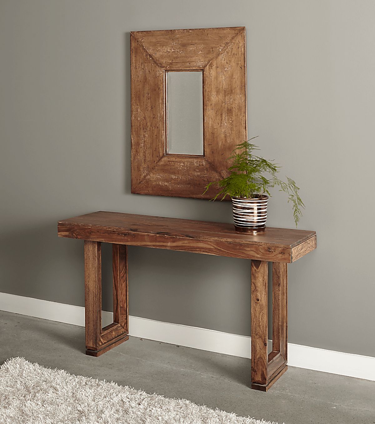 Brownstone Nut Brown Dark Wood Console Table | Rooms to Go