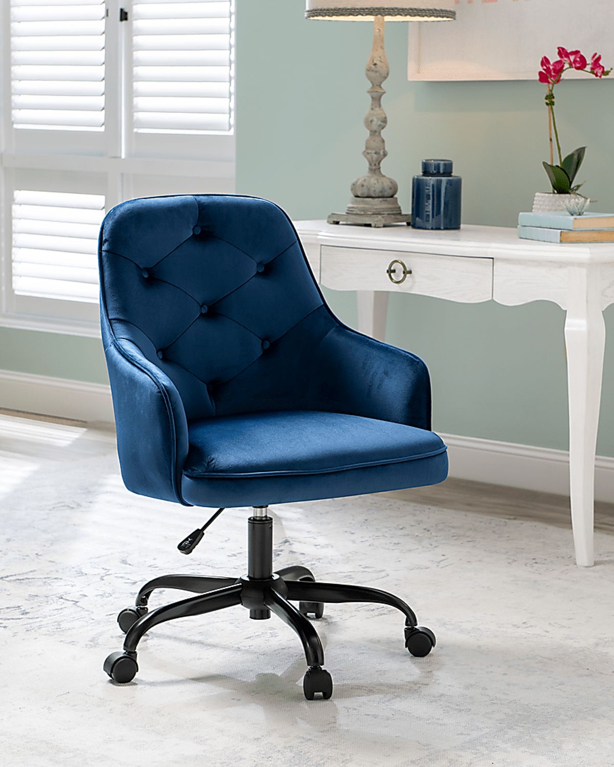 Brynfield Blue Polyester Fabric Office Chair | Rooms to Go