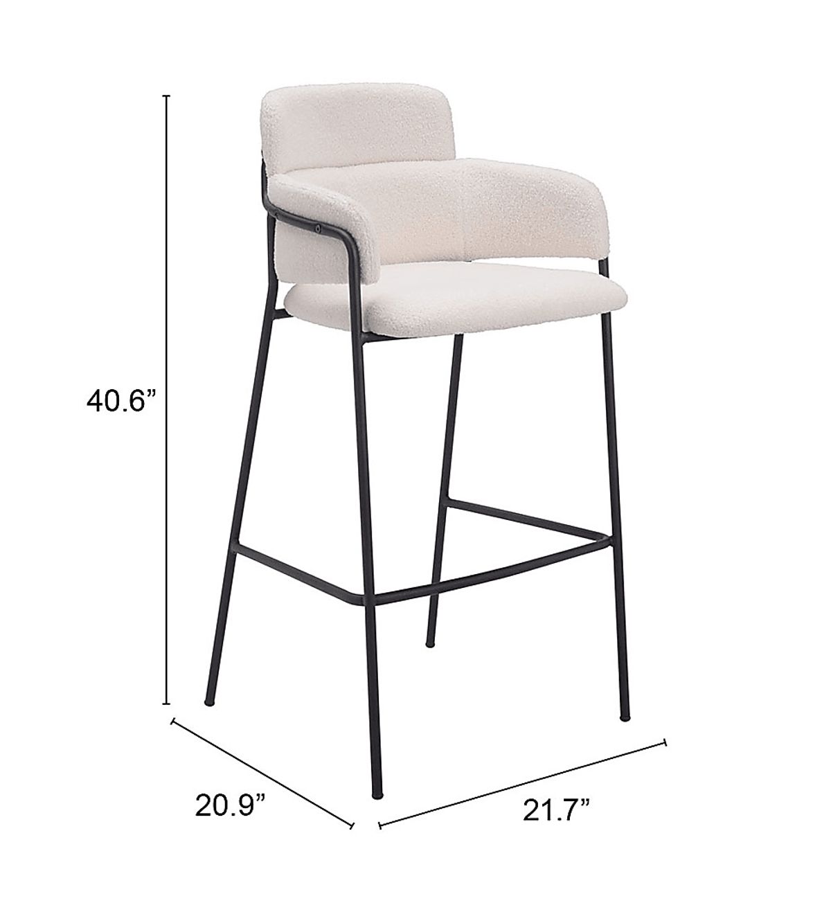 Brynns Black Black,Colors White Barstool, Set Of 2 | Rooms to Go