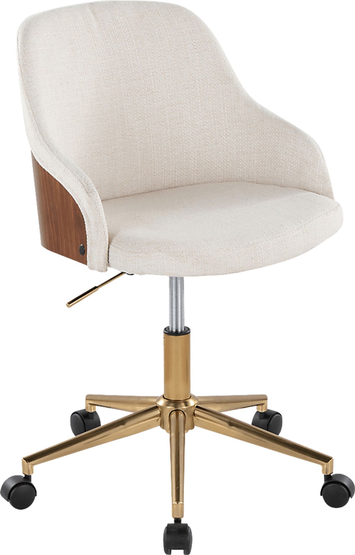 Bryta Gold Colors,Metal White Fabric Desk Chair | Rooms to Go