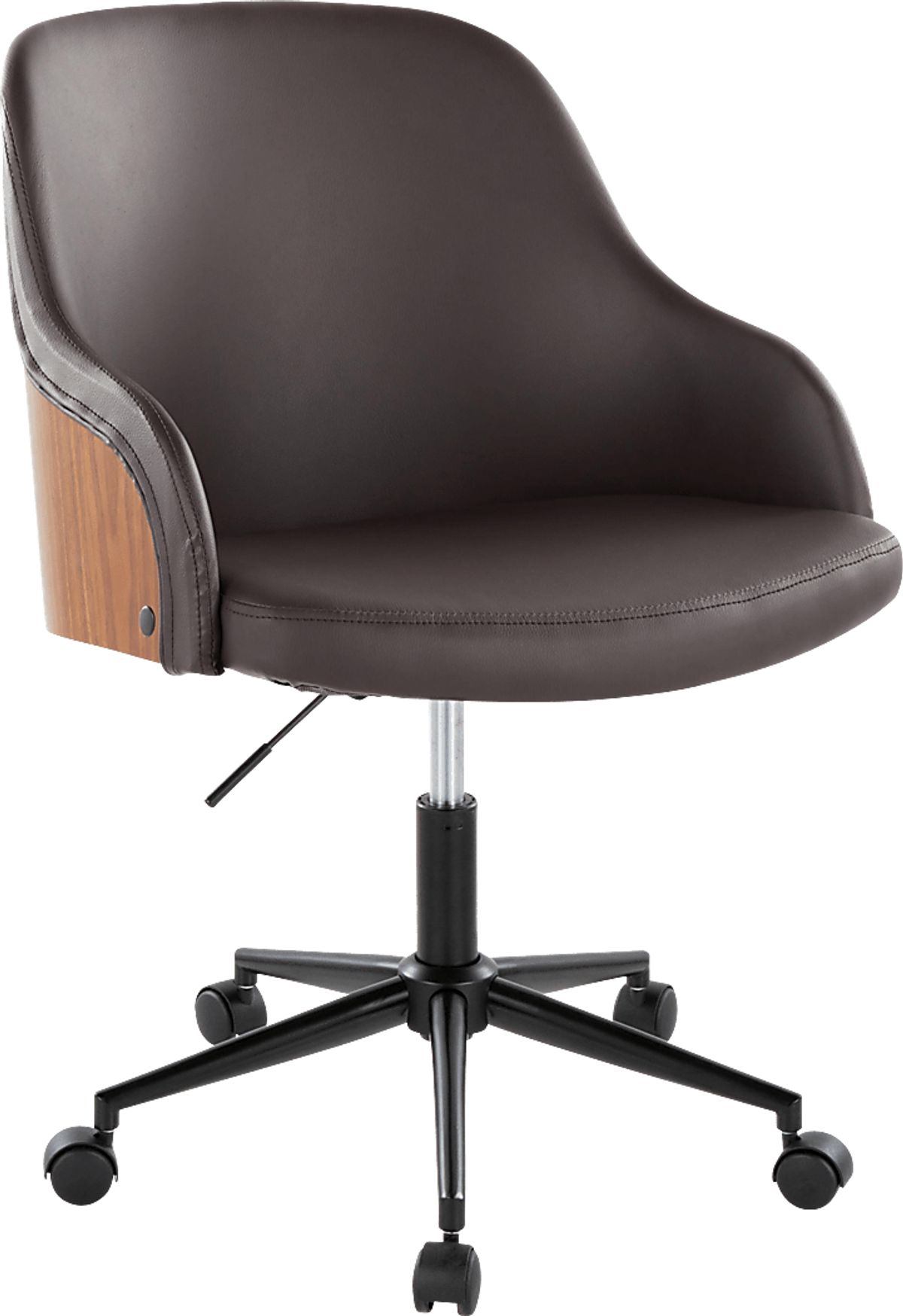 Bryta Black Black,Colors Brown Faux Leather Fabric Desk Chair | Rooms to Go