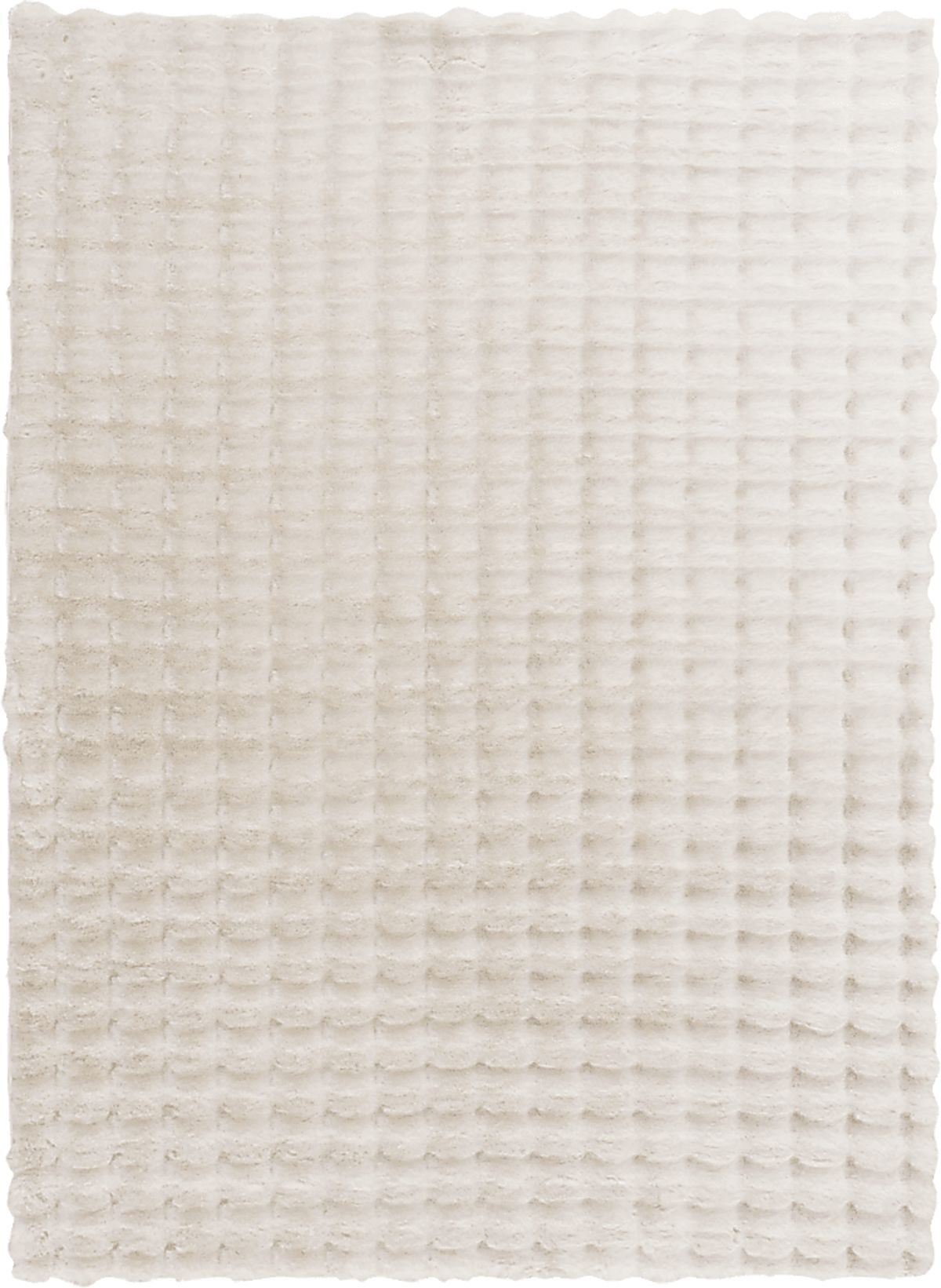 Bubble Minky Ivory Beige Polyester Fabric Rug | Rooms to Go