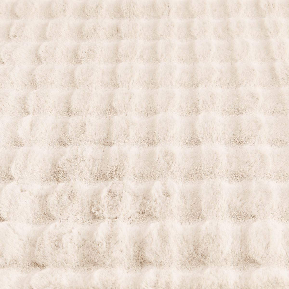 Bubble Minky Ivory Beige Polyester Fabric Rug | Rooms to Go
