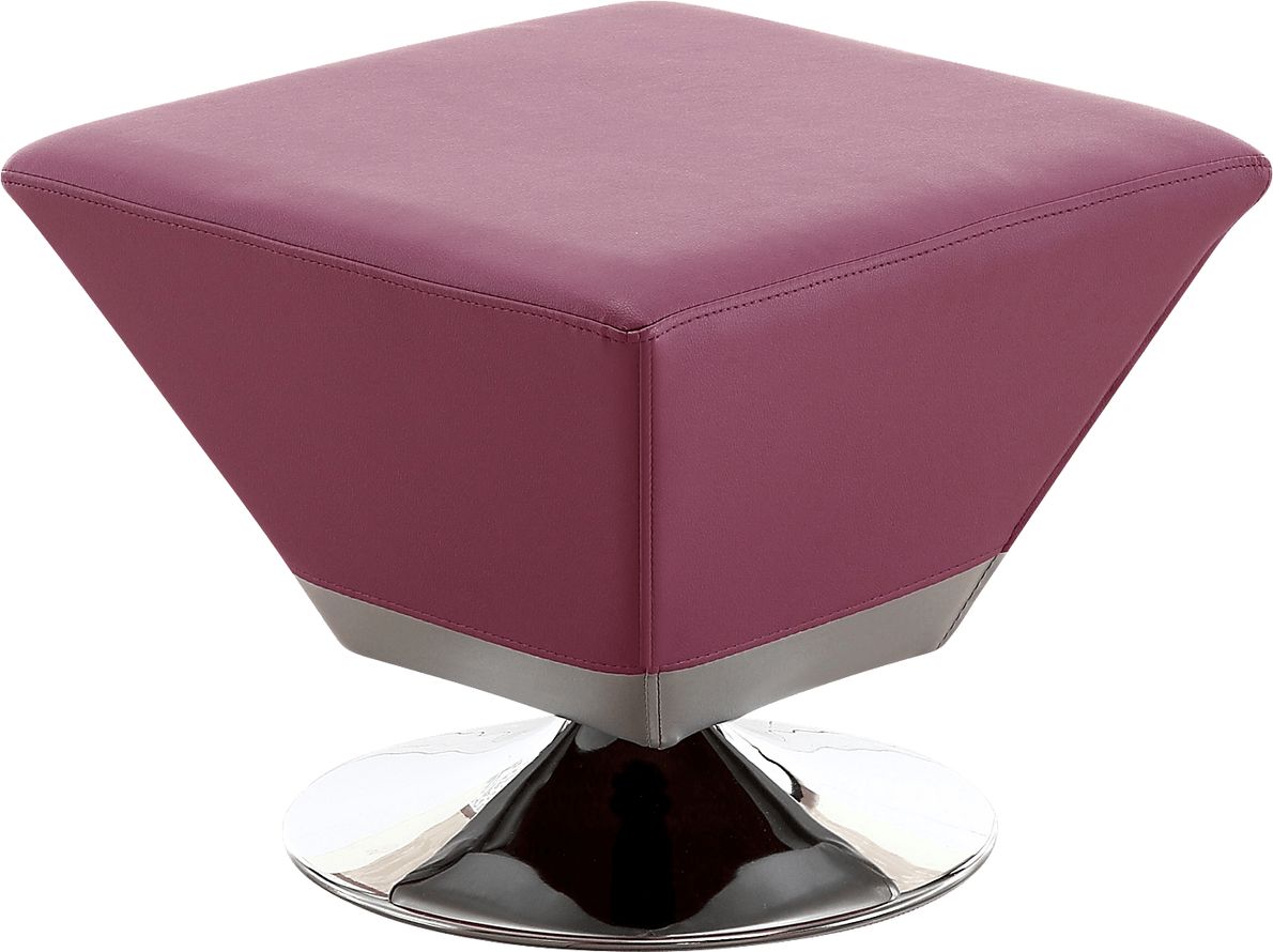 Buecker Purple Red Faux Leather Fabric Ottoman - Rooms To Go