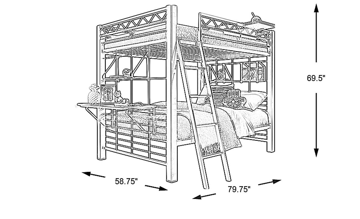Build-A-Bunk Gray 6 Pc Twin/Twin Bunk Bed | Rooms to Go