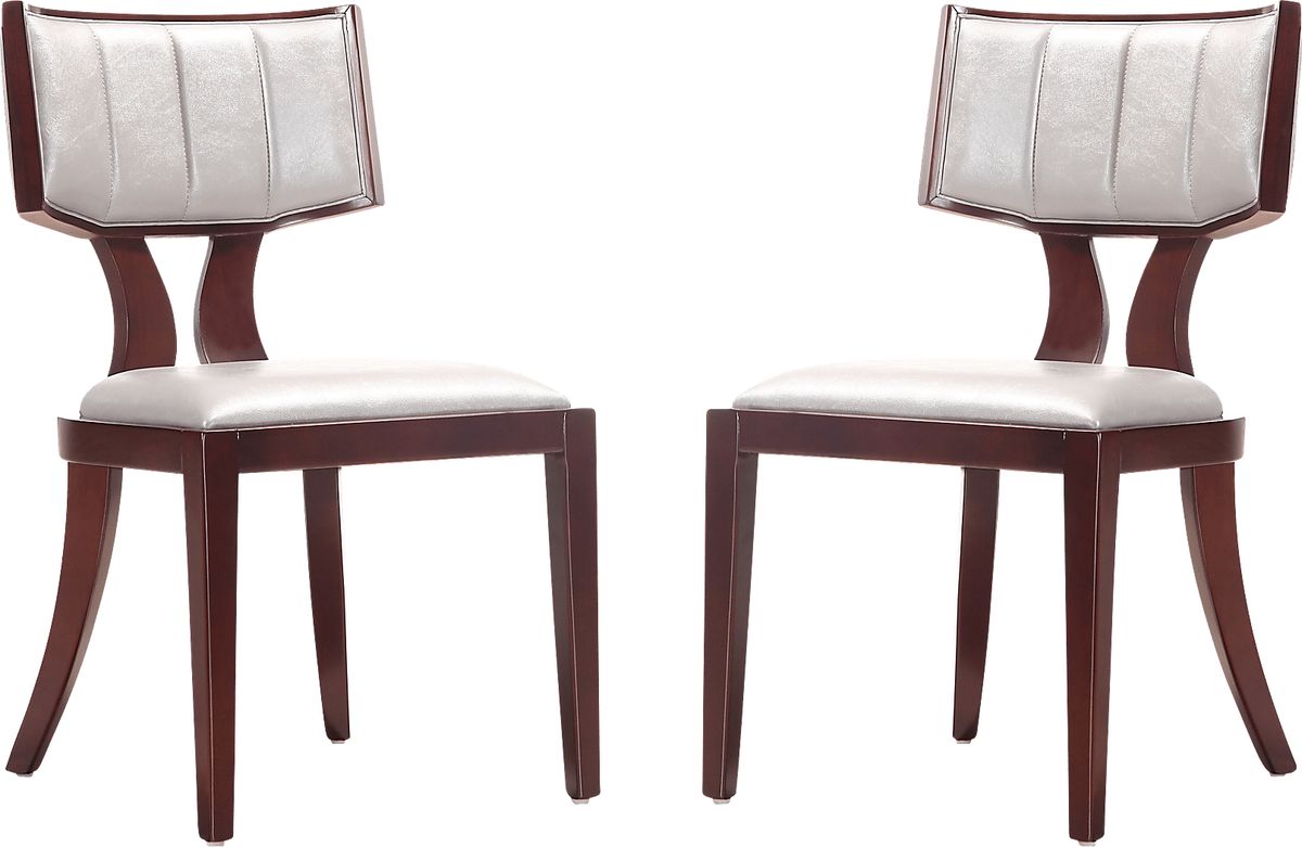 Bullnite Silver Gray Vinyl Fabric Dining Chair, Set Of 2 | Rooms to Go