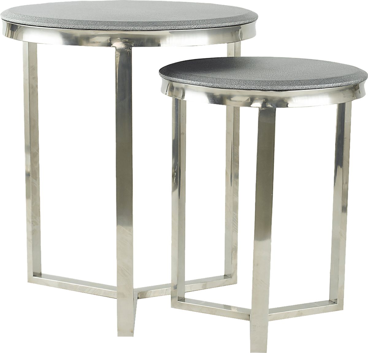 Bundoran Gray Silver Nesting Table, Set Of 2 | Rooms to Go