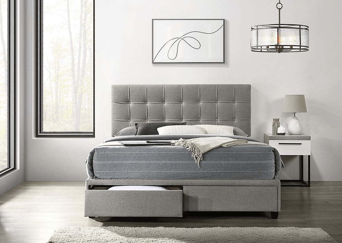 Burchell Gray Queen Platform Storage Bed - Rooms To Go