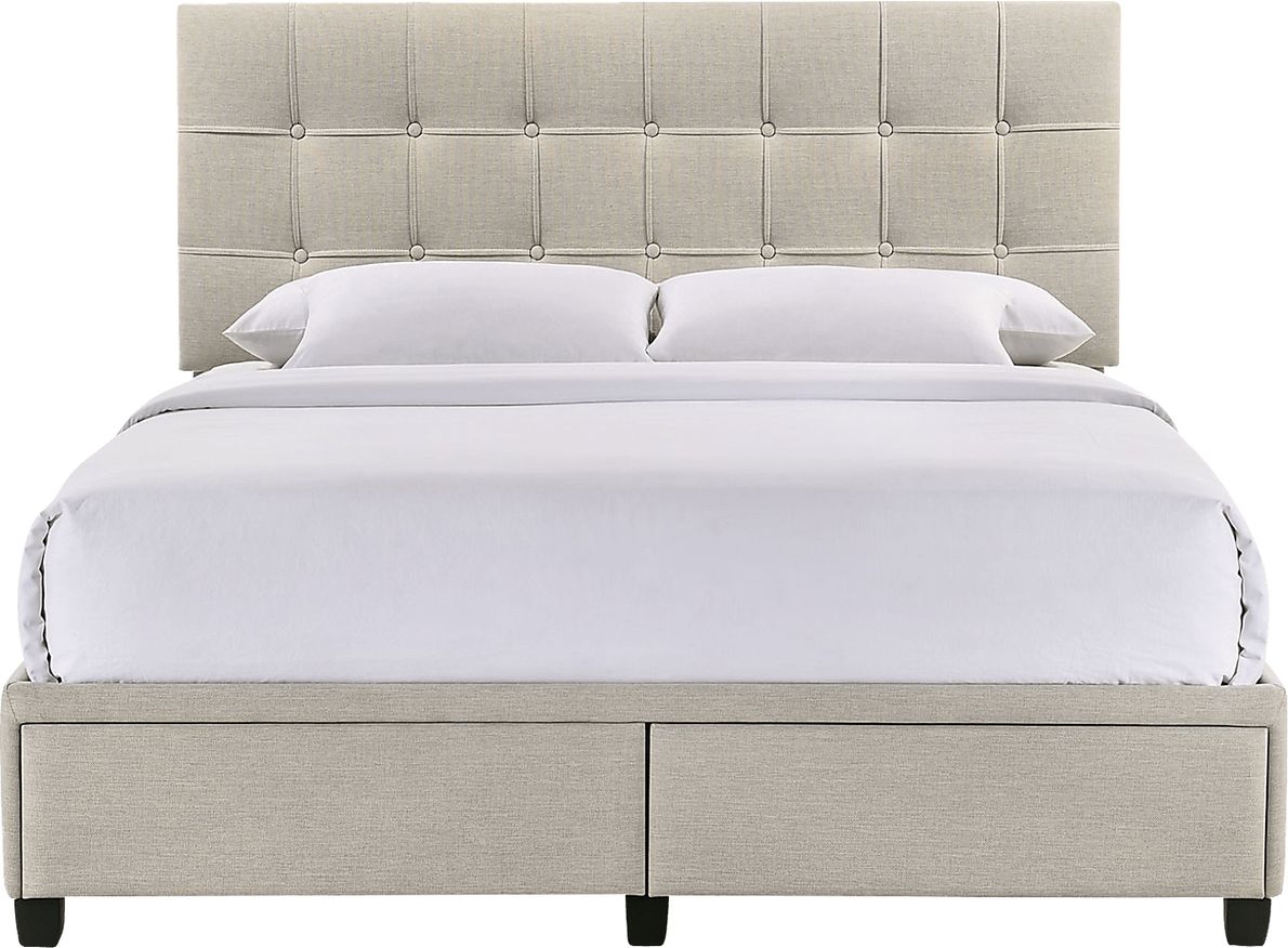 Burchell White Queen Platform Storage Bed - Rooms To Go