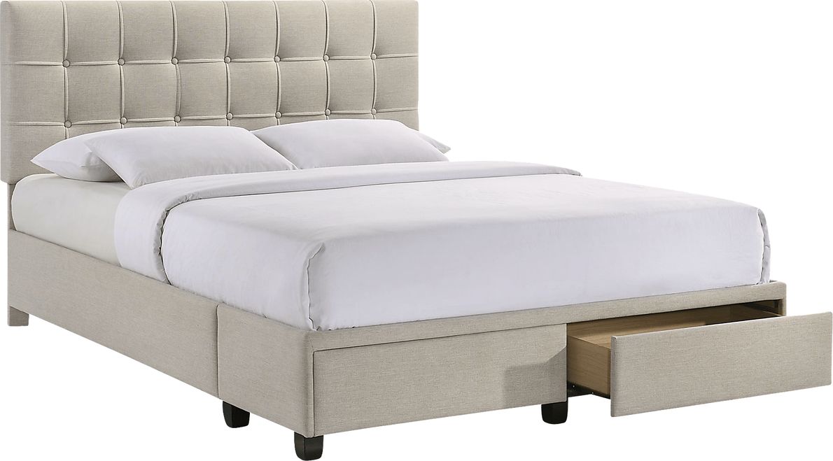 Burchell White Queen Platform Storage Bed - Rooms To Go