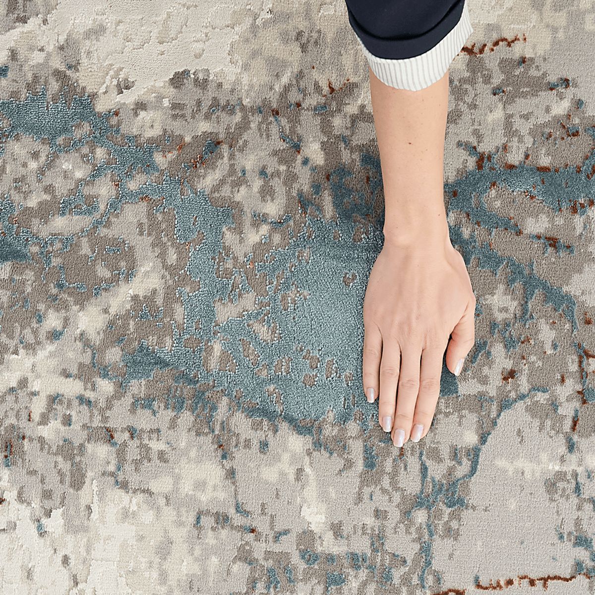 Burvern Blue,Cream Beige,Blue Rugs | Rooms to Go