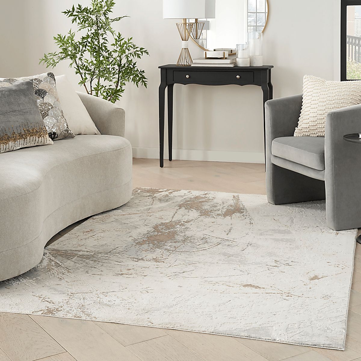 Burvern Cream,Gray Beige,Gray Rugs | Rooms to Go