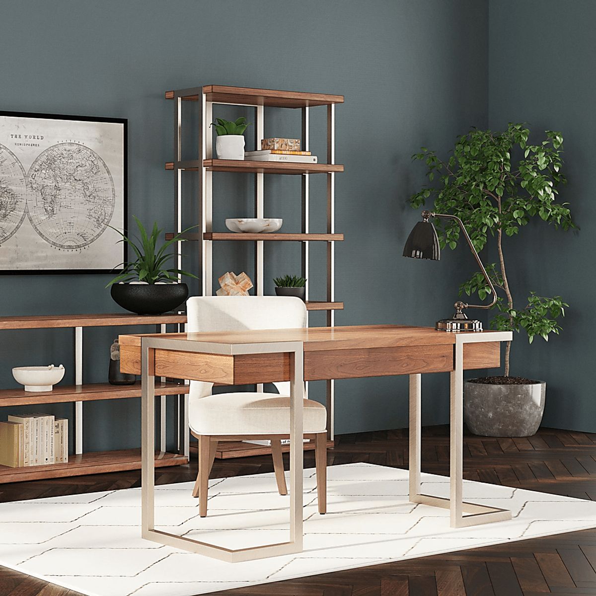Busenbark Brown Dark Wood Desk | Rooms to Go