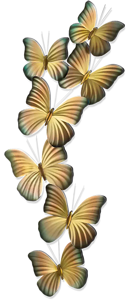 Butterfly Spray Yellow Colors Stainless Steel Outdoor Artwork | Rooms to Go
