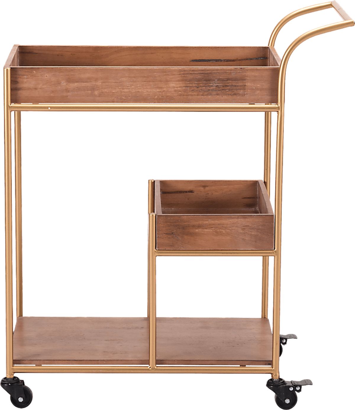 Buyon Park Brown Dark Wood Bar Cart | Rooms to Go