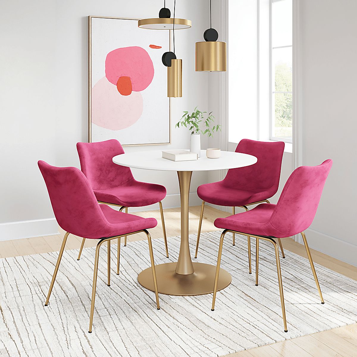 Byerstone Red Colors Polyester Fabric Dining Chair, Set Of 2 | Rooms to Go