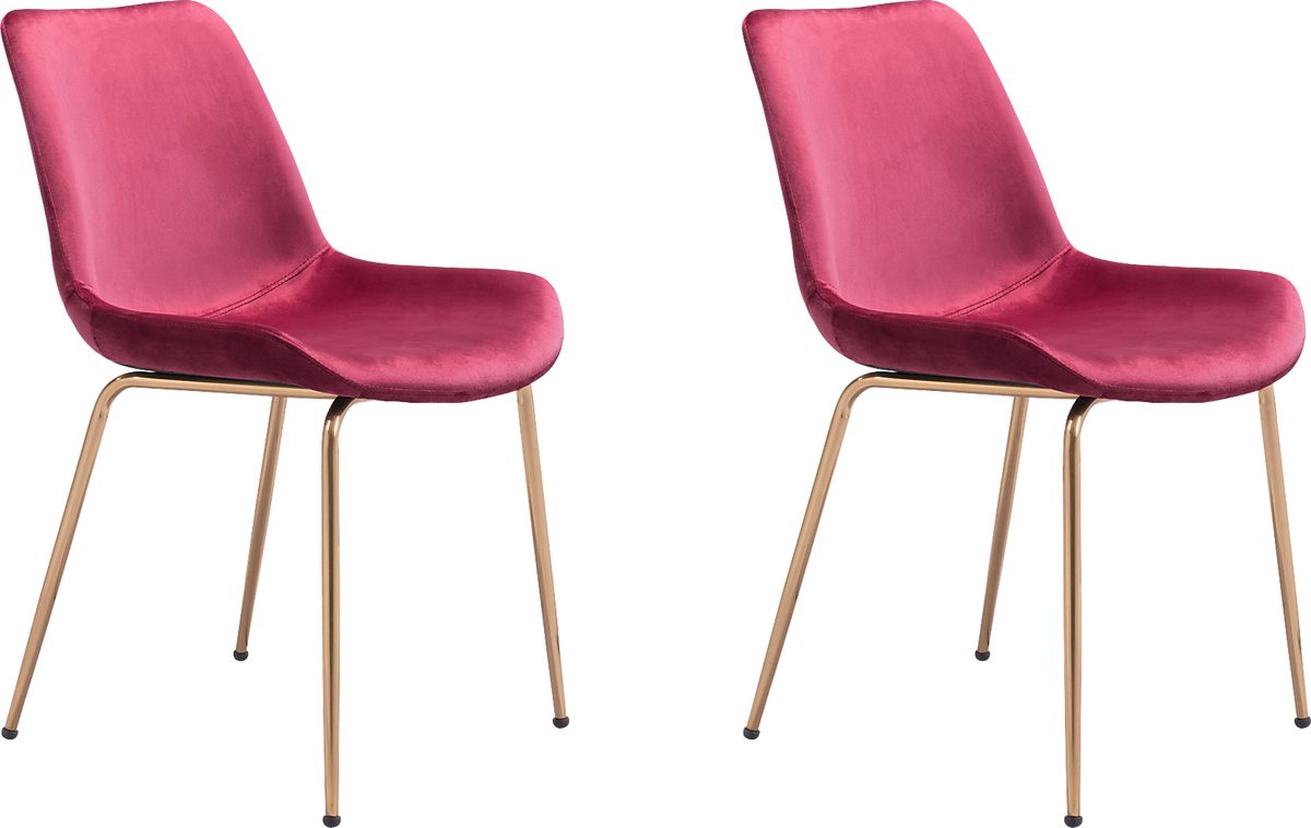 Byerstone Red Colors Polyester Fabric Dining Chair, Set Of 2 | Rooms to Go