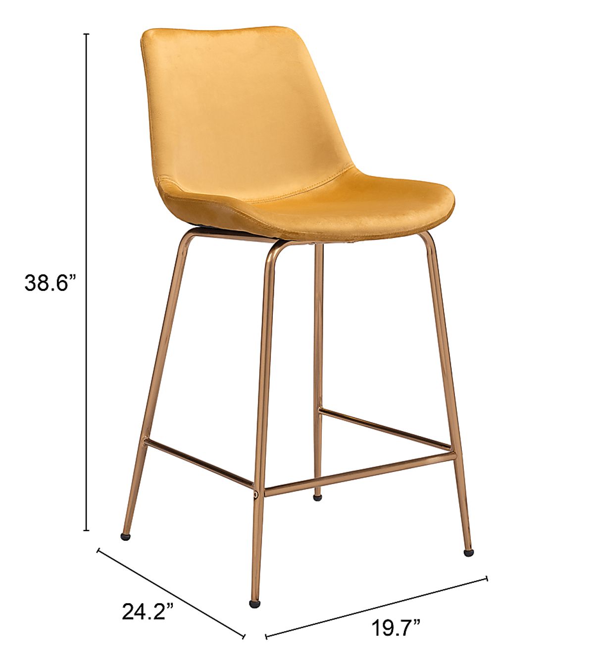 Byerstone Gold Colors,Metal Yellow Polyester Fabric Counter Stool ...