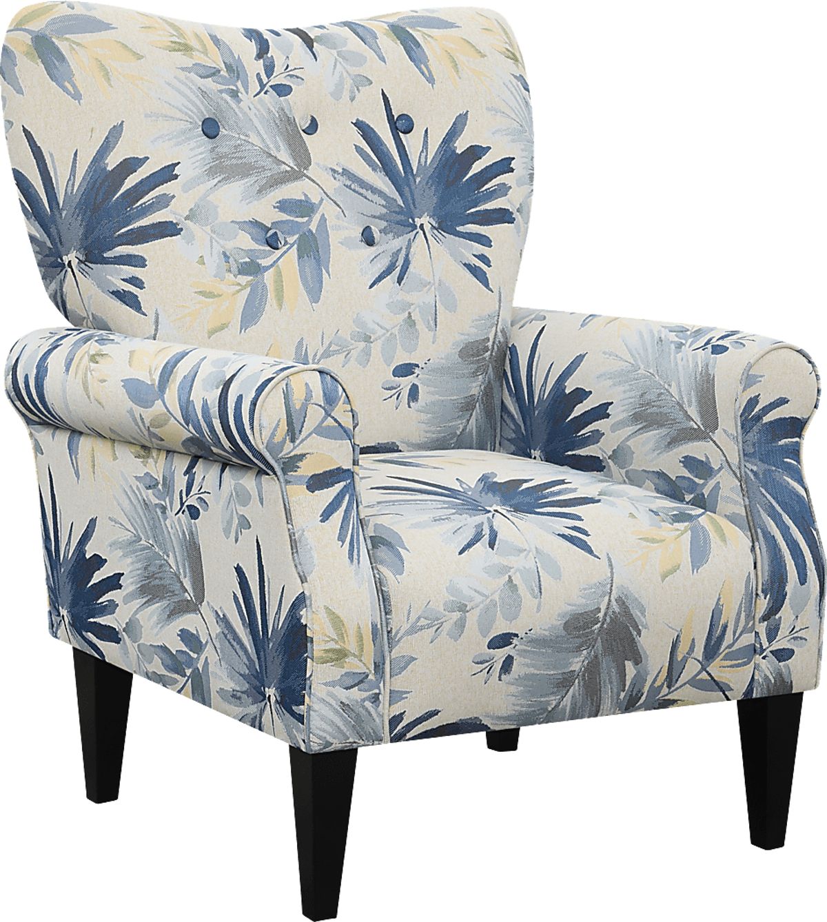 Cabell Blue Polyester Fabric Accent Chair | Rooms to Go