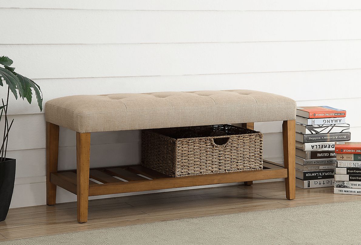 Cacia Beige Bench - Rooms To Go