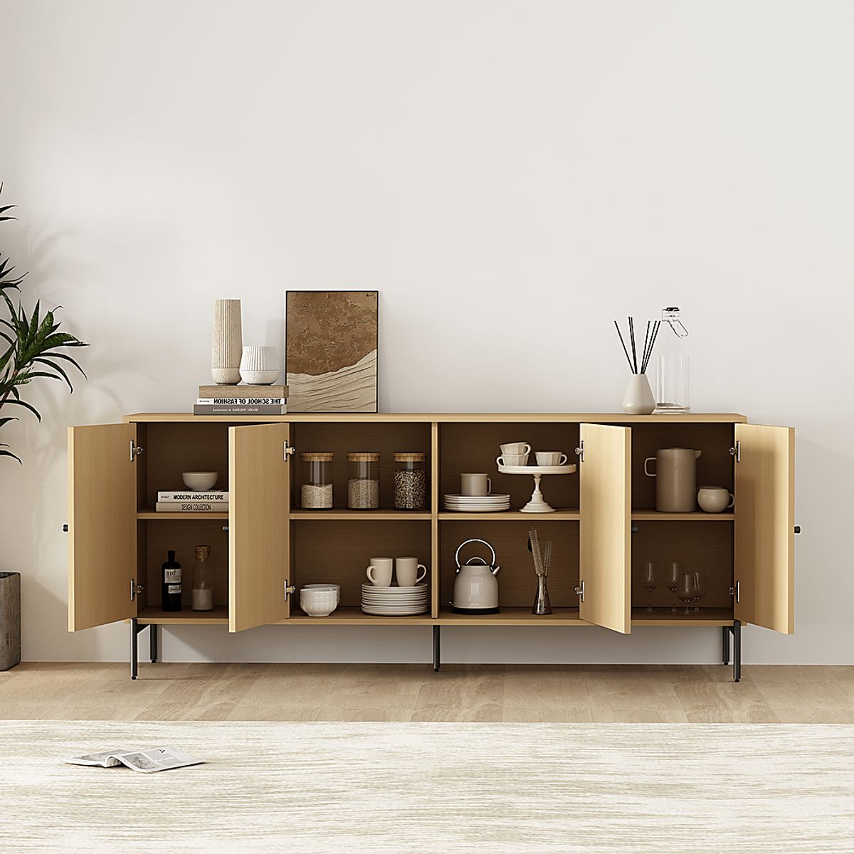 Caffey Brown Dark Wood Sideboard | Rooms to Go