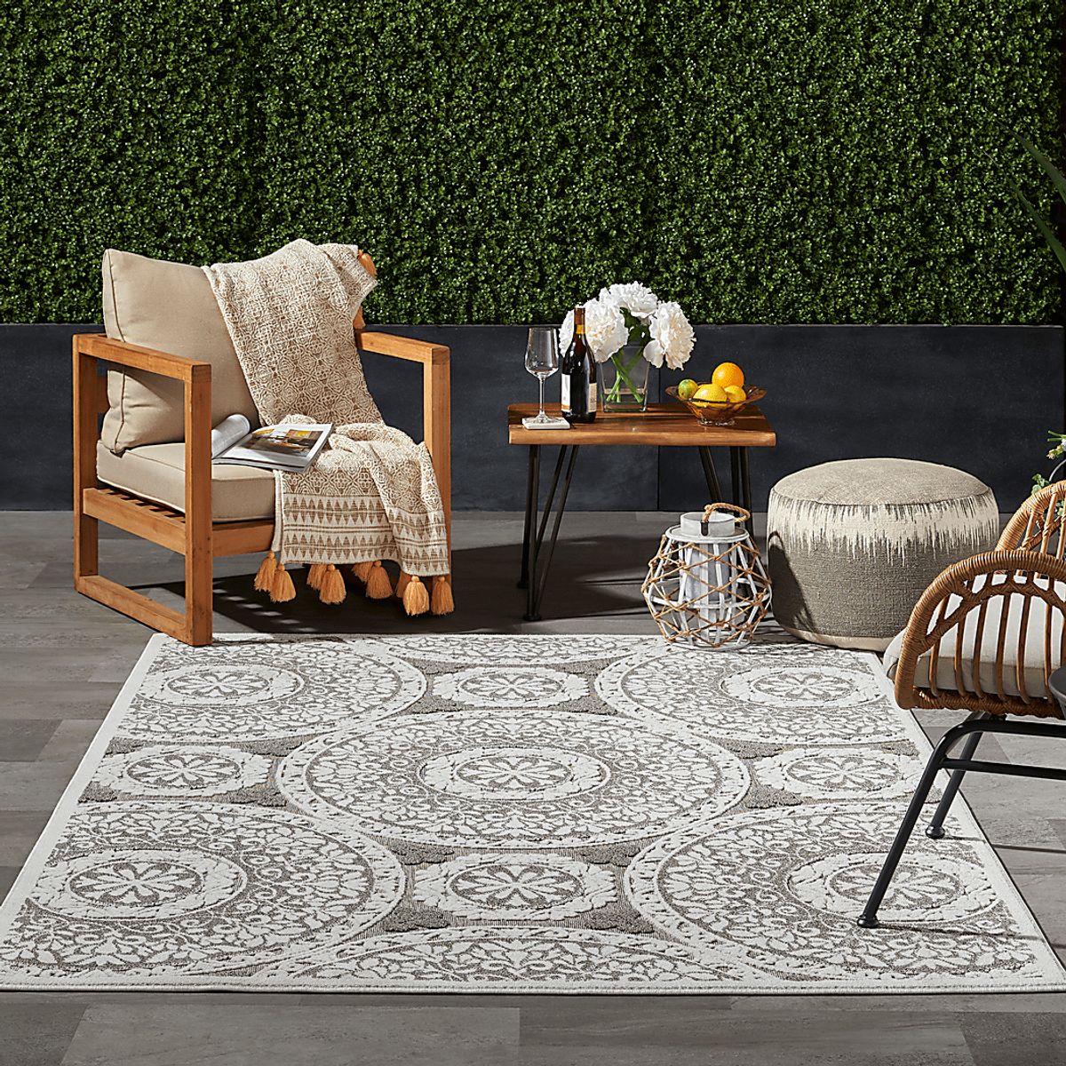 Caiden Taupe Beige Outdoor Rug | Rooms to Go