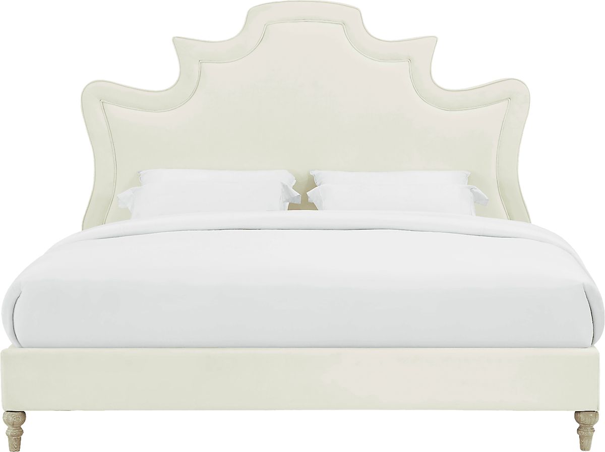 Cairncross Cream Beige Polyester Fabric King Bed | Rooms to Go