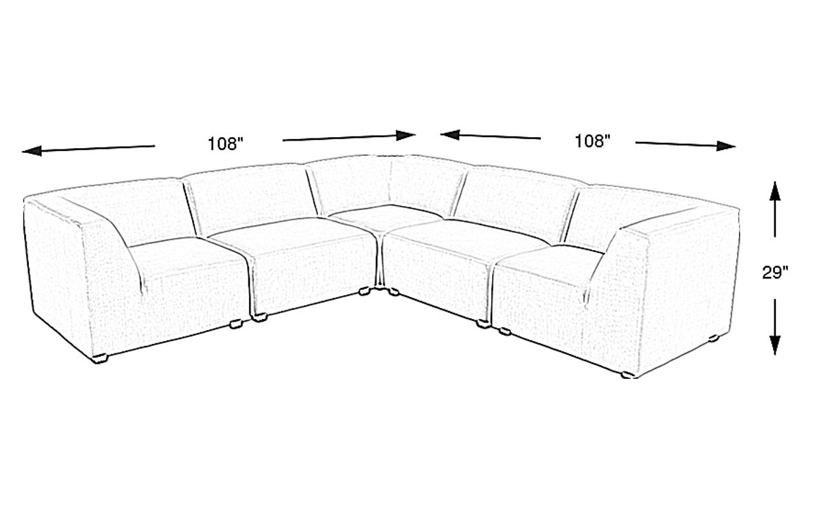 Cindy Crawford Calay Teal Blue,Green 5 Pc Outdoor Sectional | Rooms to Go