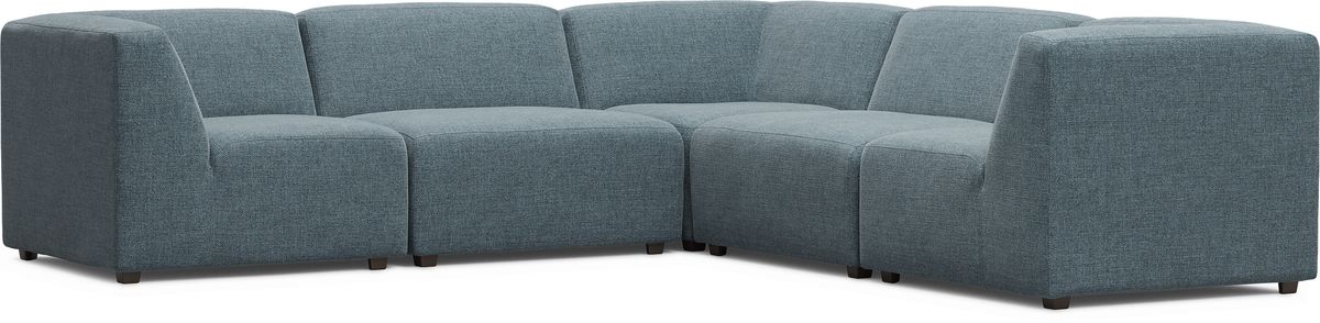 Cindy Crawford Calay Teal Blue,Green 5 Pc Outdoor Sectional | Rooms to Go