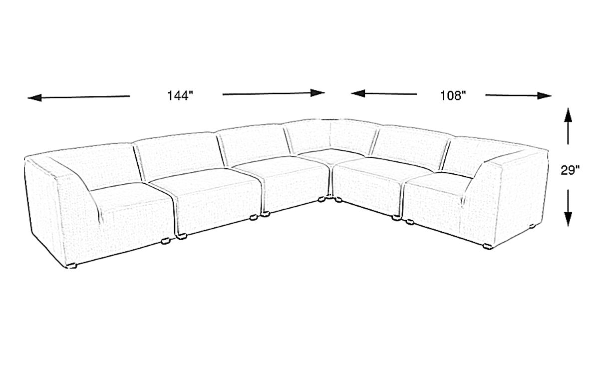 Cindy Crawford Calay Vapor Gray 6 Pc Outdoor Sectional | Rooms to Go
