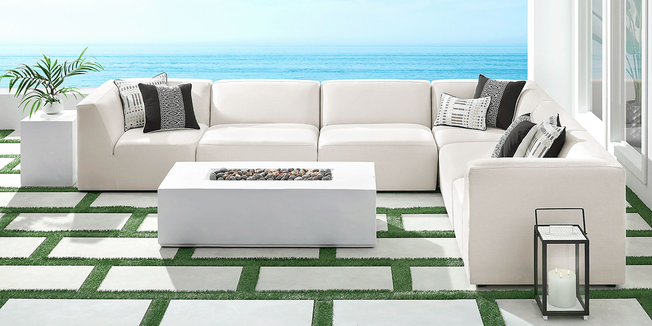 Cindy Crawford Calay Vapor 6 Pc Outdoor Sectional | Rooms to Go